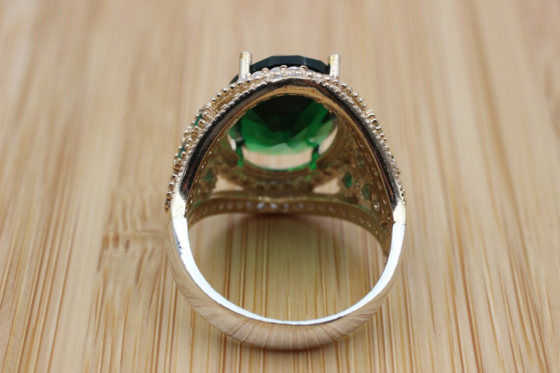 Emerald Ring, Ladies Ring, Handmade Women's Ring, Turkish Handmade Ring ...