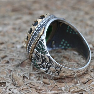 Emerald Men's Ring, Ottoman Men's Ring, Handmade Men's Ring, Turkish ...