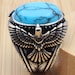 Turquoise Eagle Ring: Handmade 925k Sterling Silver Ottoman Men's ...