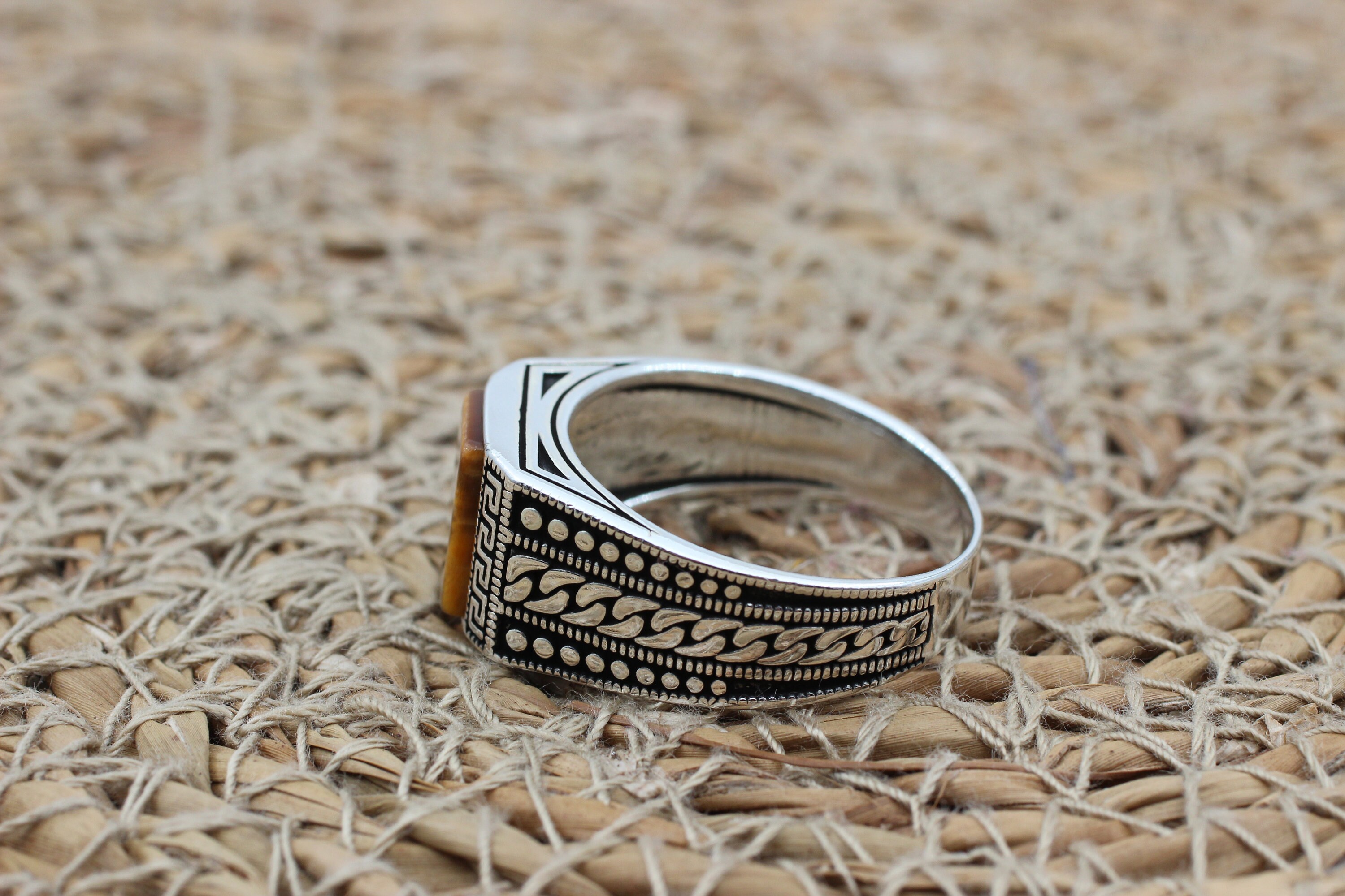 Tiger Eye Men's Ring Handmade Men's Ring Turkish - Etsy