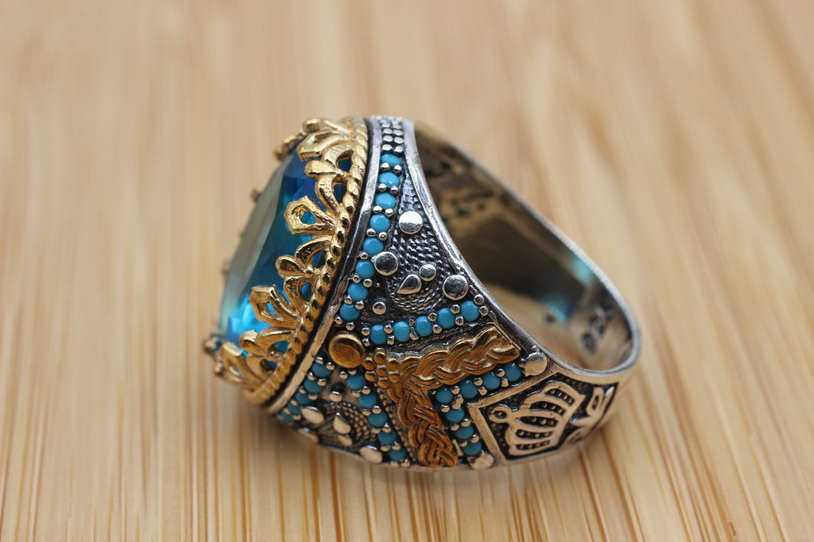 Turkish Handmade Silver Men's Ring Men's Handmade - Etsy