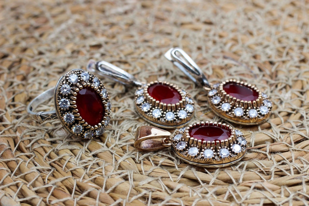 Ruby Set, Authentic Set, Handmade Set Women, Turkish Handmade, Ladies ...