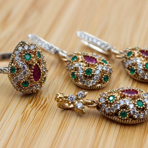 Ruby Set Authentic Set Handmade Set Women Turkish Handmade - Etsy