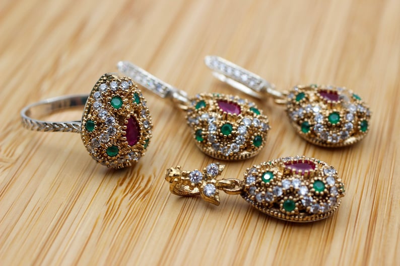 Ruby Set Authentic Set Handmade Set Women Turkish Handmade - Etsy