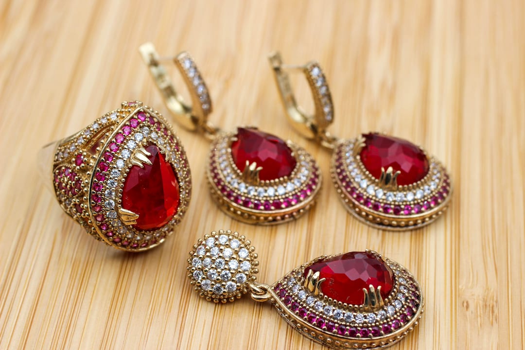 Ruby Set, Authentic Set, Handmade Set Women, Turkish Handmade, Ladies ...