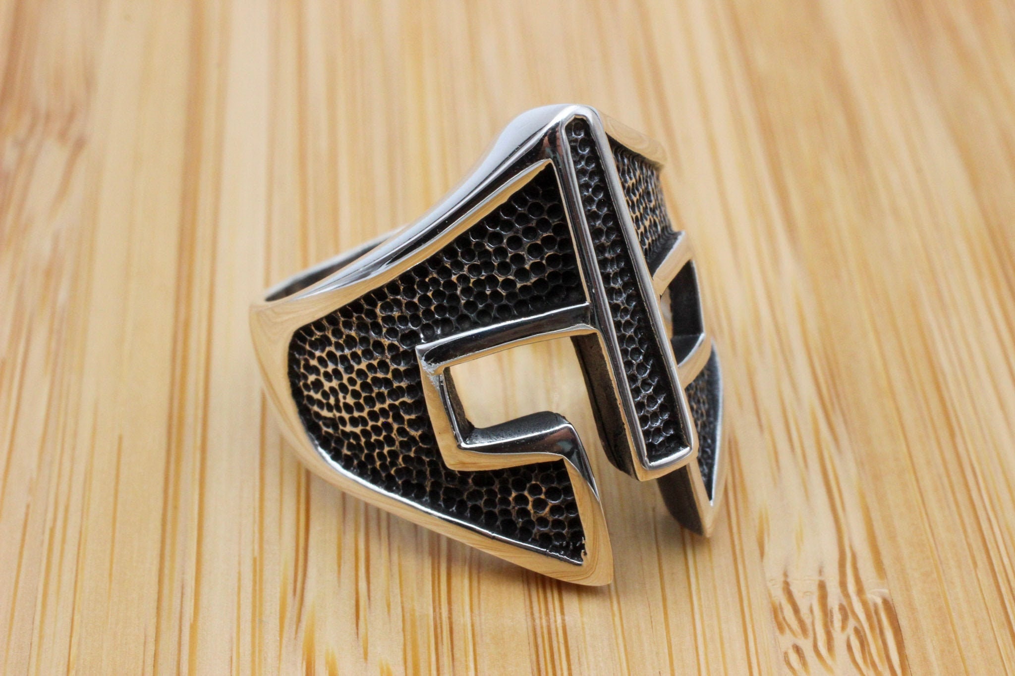Spartan Helmet Ring Knight Ring Men's Handmade Ring | Etsy