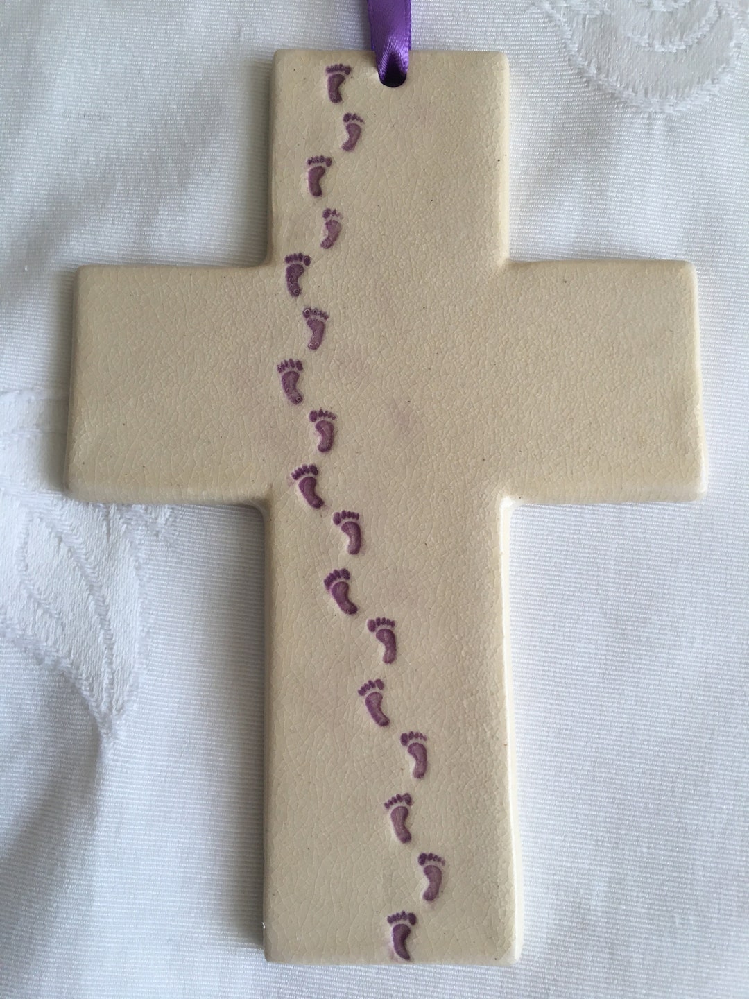 Footprints in the Sand Cross - Etsy