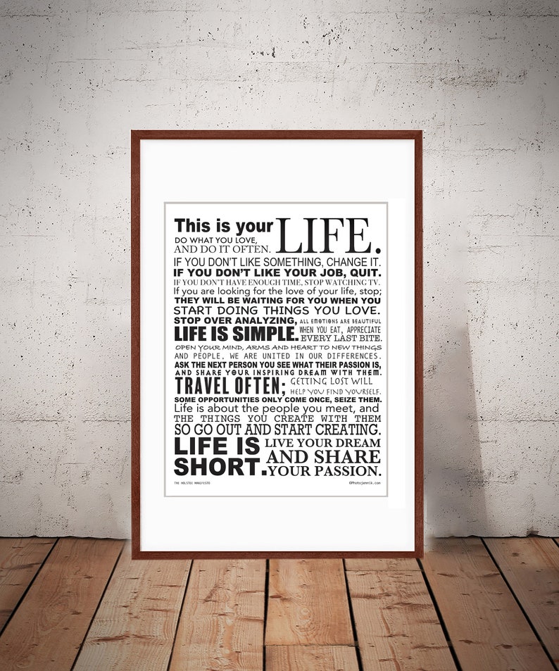 Inspiring HOLSTEE Manifesto Poster A Daily Reminder to Live Your Dream ...