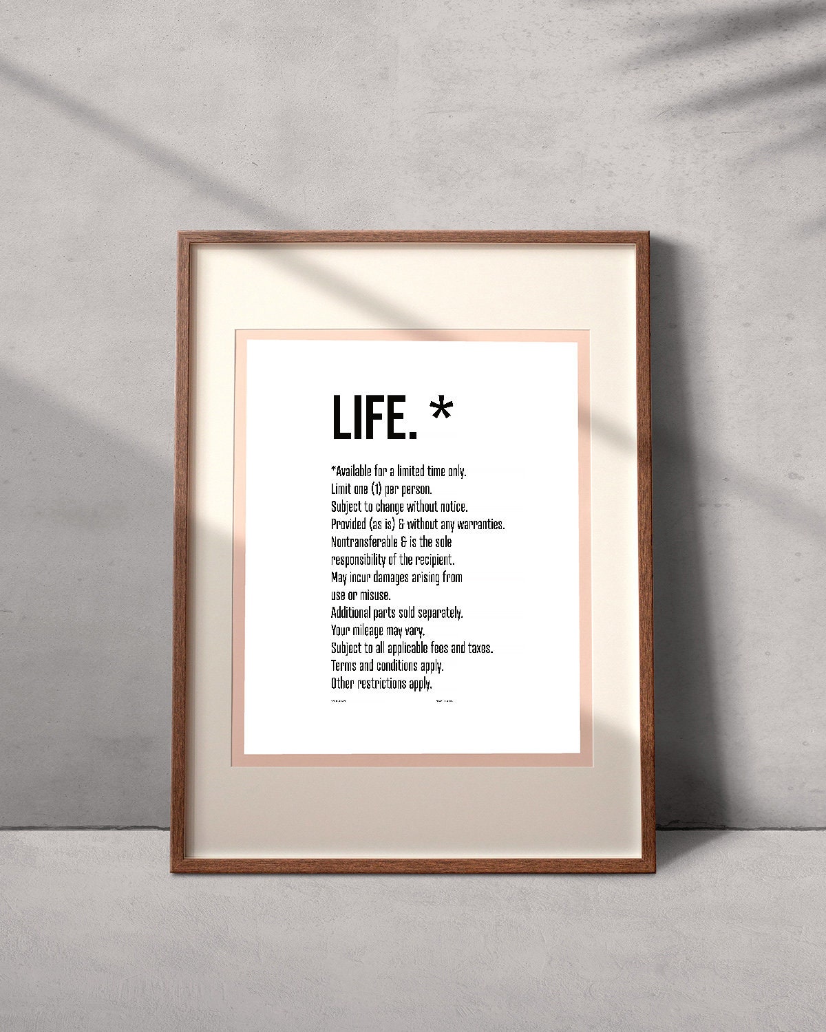 LIFE * Poster Quote Wall Art Printable Wall Art Digital Download - Etsy