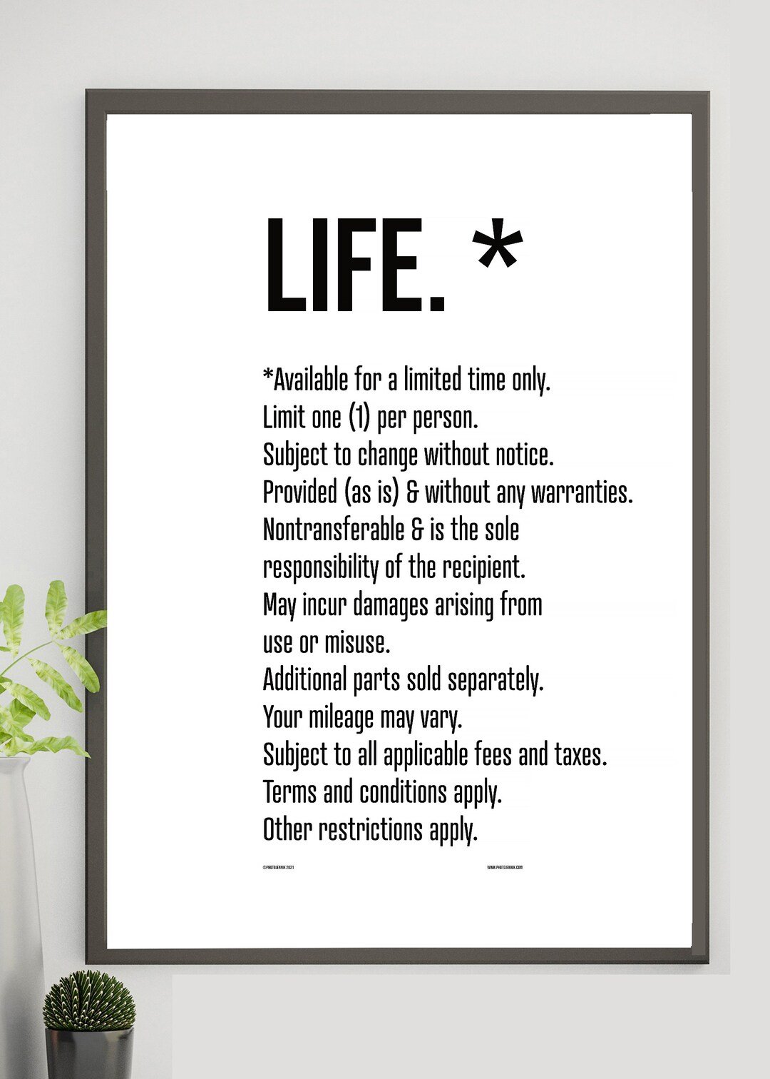LIFE * Poster Quote Wall Art Printable Wall Art Digital Download - Etsy