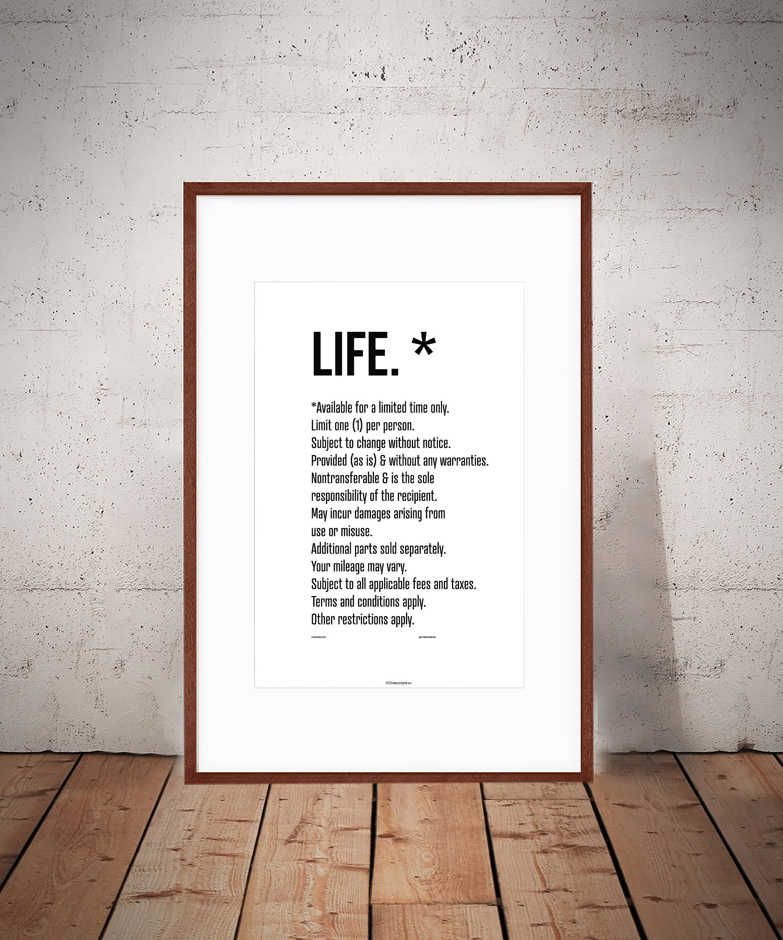 LIFE * Poster Quote Wall Art Printable Wall Art Digital Download - Etsy