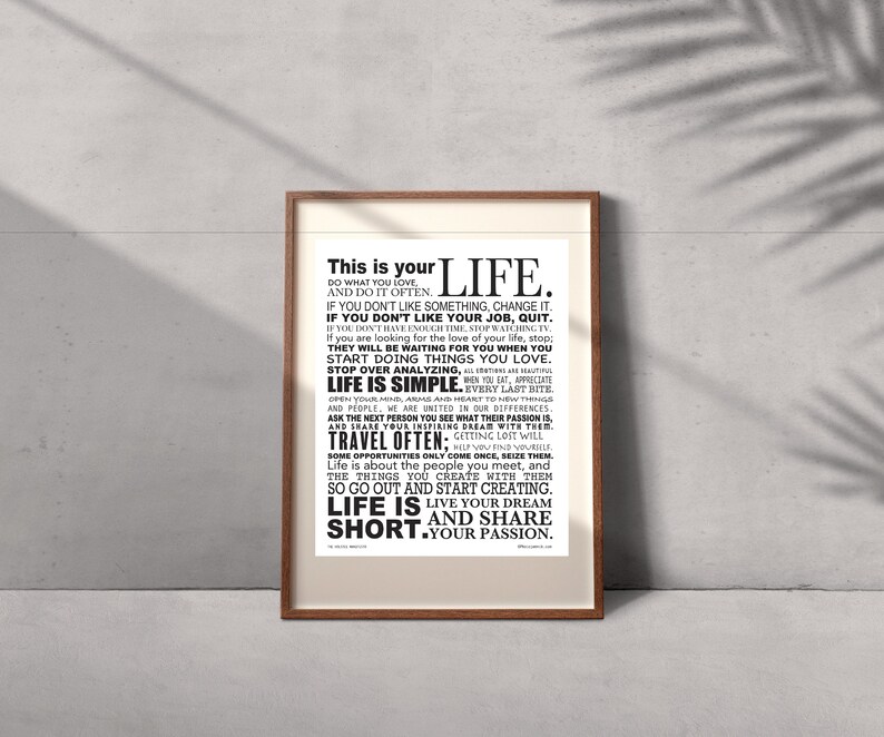 Inspiring HOLSTEE Manifesto Poster A Daily Reminder to Live Your Dream ...