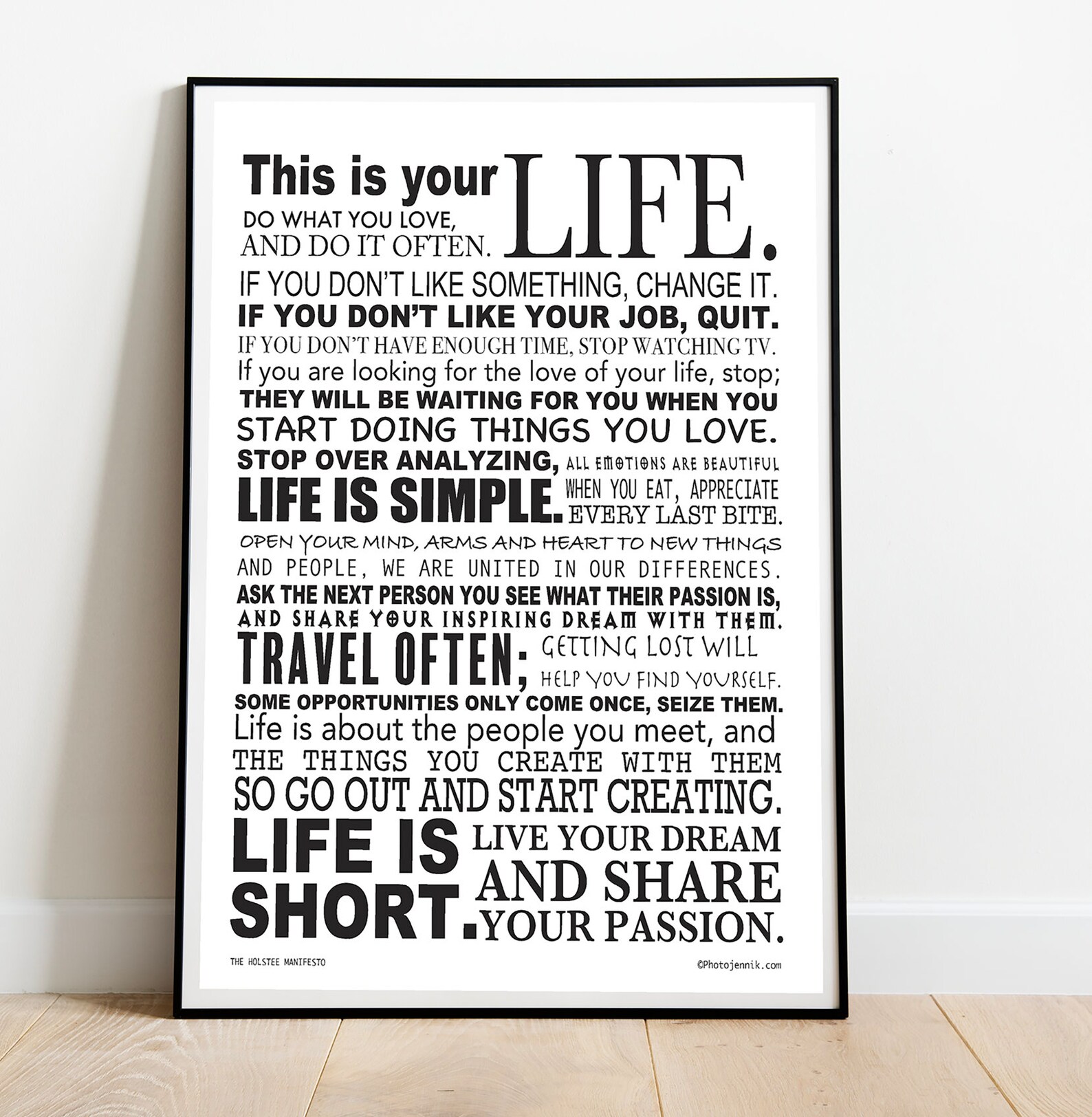Inspiring HOLSTEE Manifesto Poster A Daily Reminder to Live Your Dream ...
