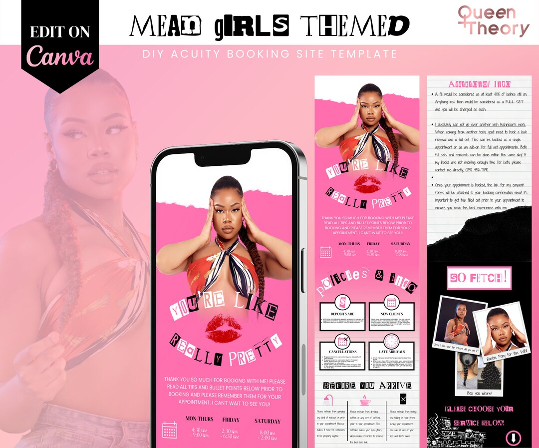 Mean Girls Themed DIY Acuity Scheduling Template Acuity Site booking ...