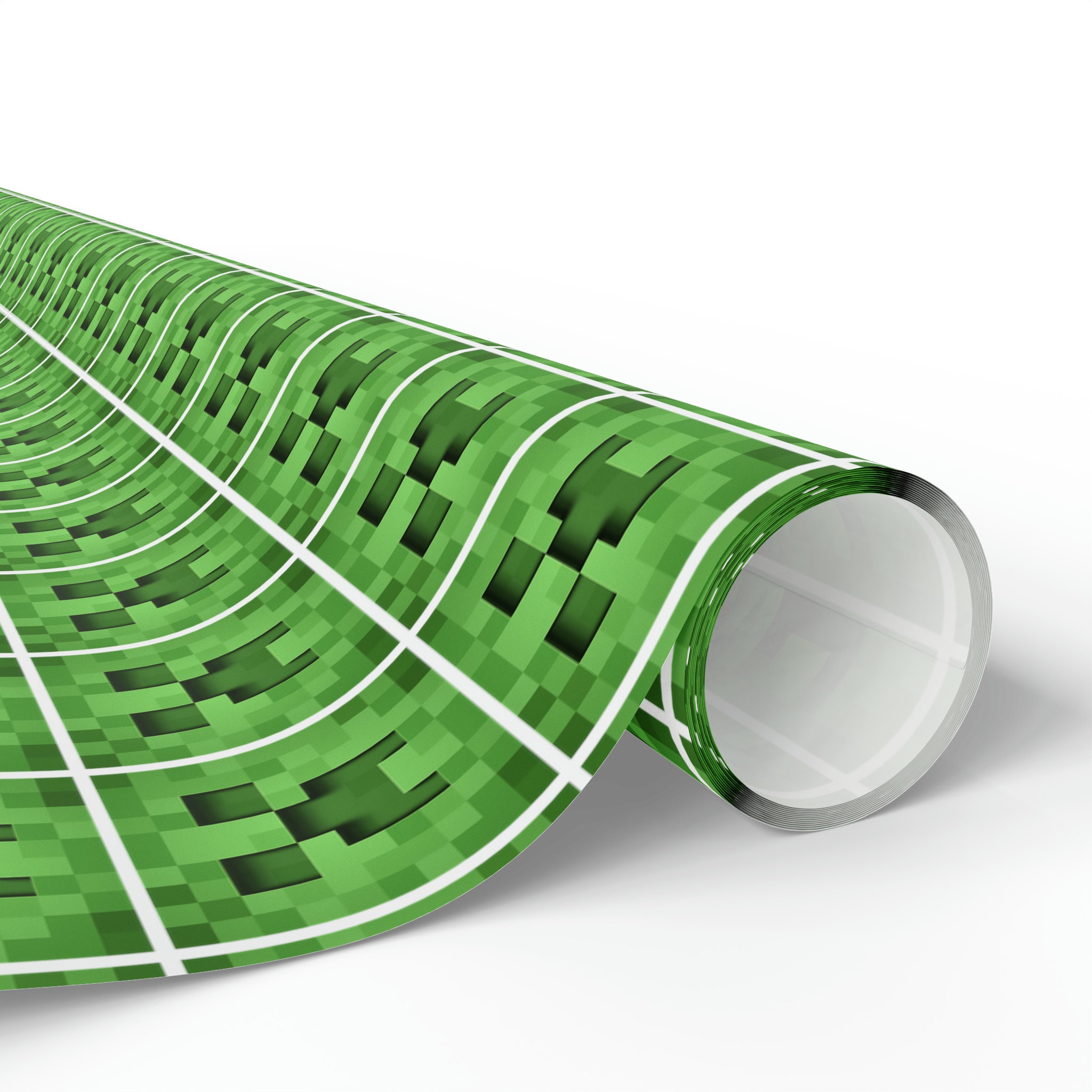 Minecraft Wrapping Paper Green Gift Wrap Mining Birthday Party Present ...