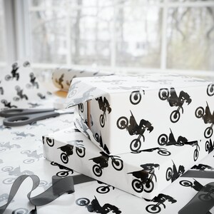 Motocross Wrapping Paper Dirt Bike Gift Wrap Motorbike Birthday Party ...