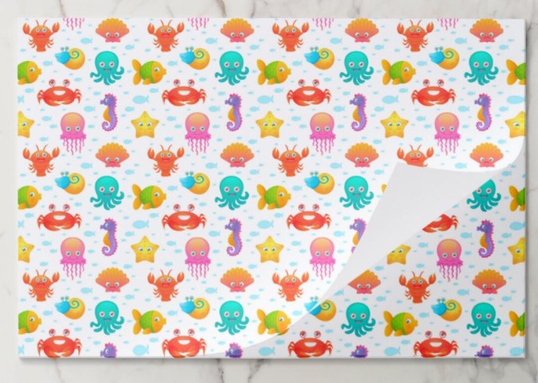 Sea Creatures Paper Placemats, Set of 25 - Etsy