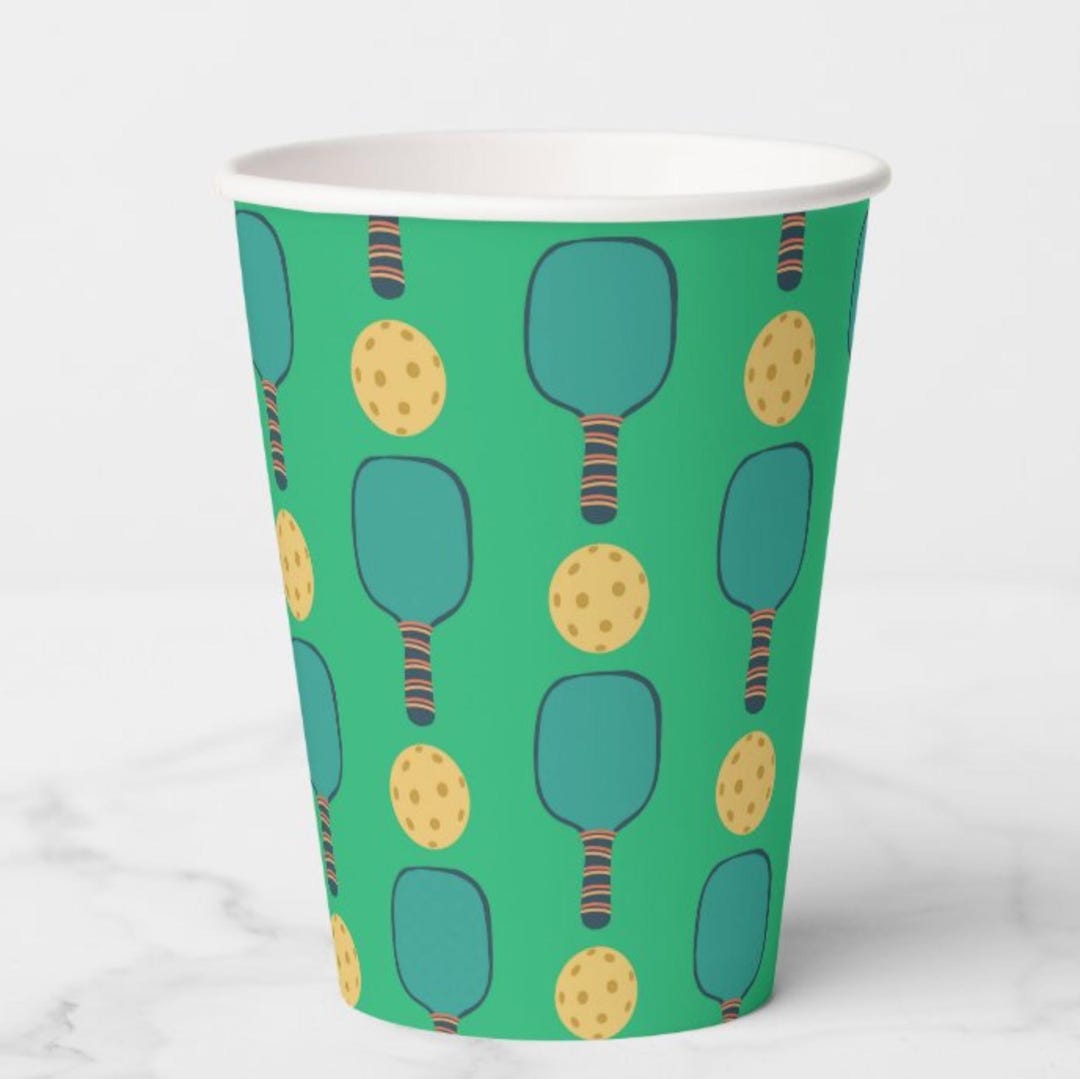 Pickleball Paper Cups Birthday Party Green, Set of 8 - Etsy