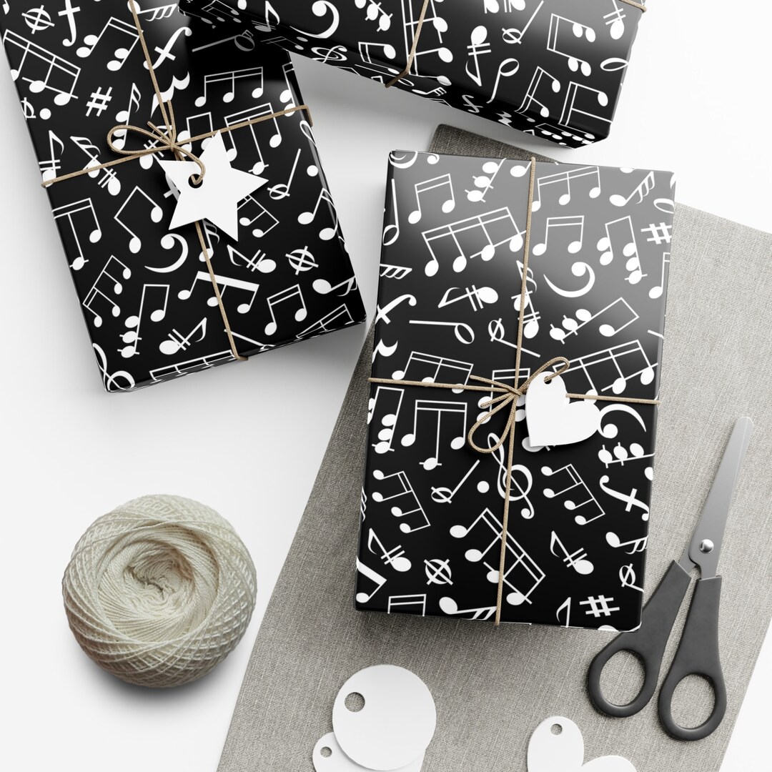 Music Notes Wrapping Paper Musical Gift Wrap Birthday Party - Etsy