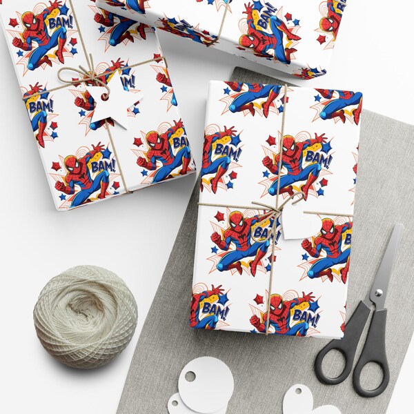 Spiderman Wrapping Paper - Etsy