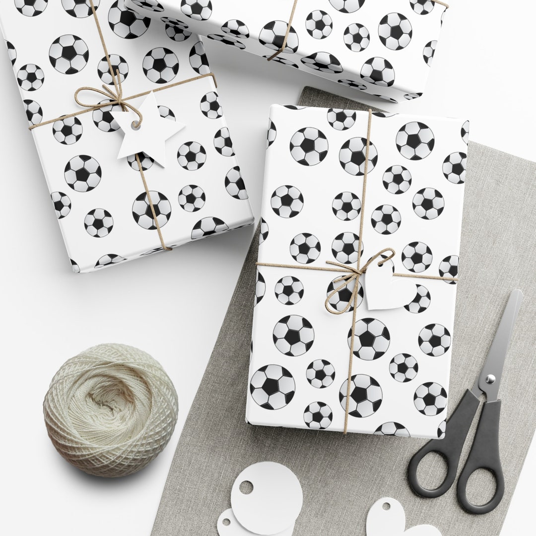 Soccer Balls Wrapping Paper Futbol Gift Wrap Birthday Party Present - Etsy