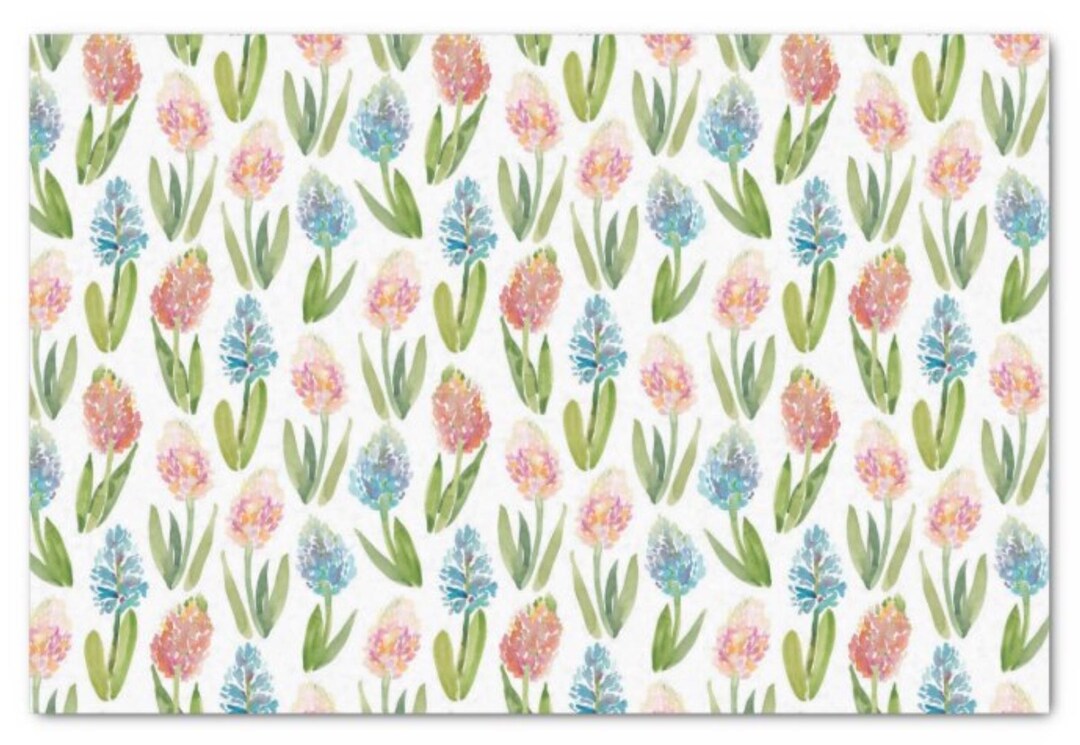 Hyacinth Tissue Paper Watercolor Flowers Floral Decoupage Craft Gift ...