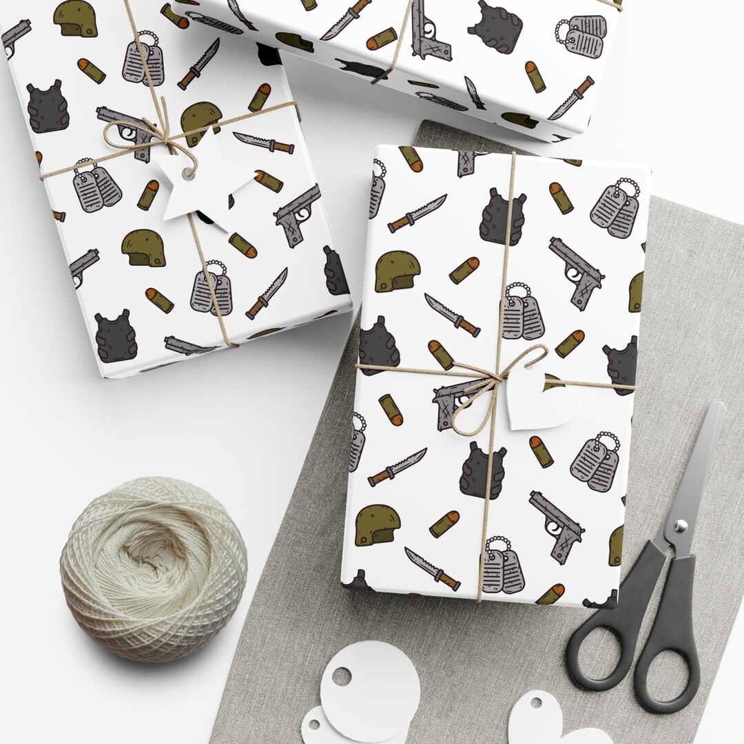 Military Wrapping Paper Birthday Gift Wrap Party Armed Forces - Etsy