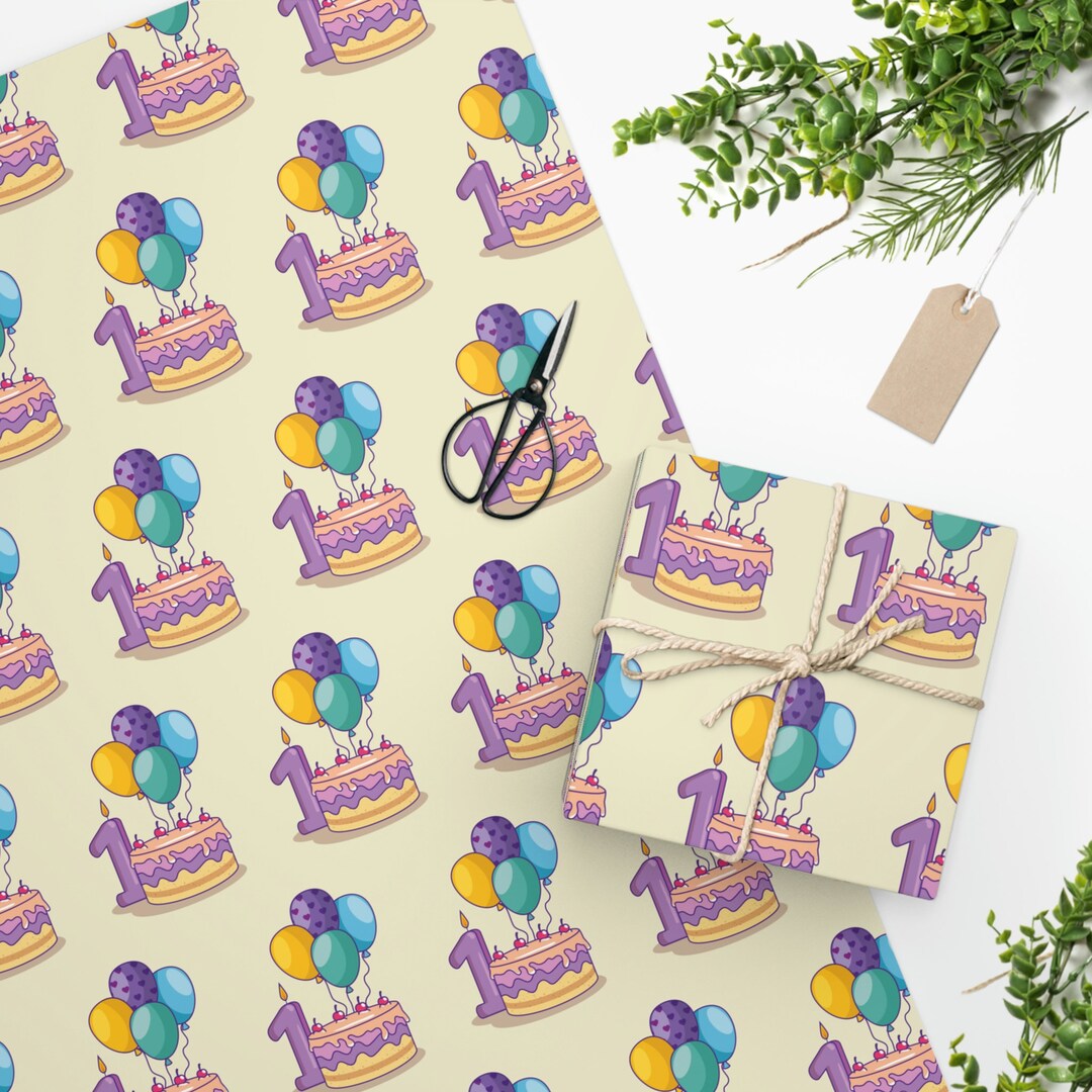 1st Birthday Wrapping Paper - Etsy