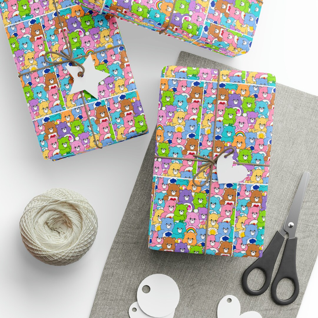 Care Bears Wrapping Paper Kids Gift Wrap Baby Bridal Shower - Etsy ...