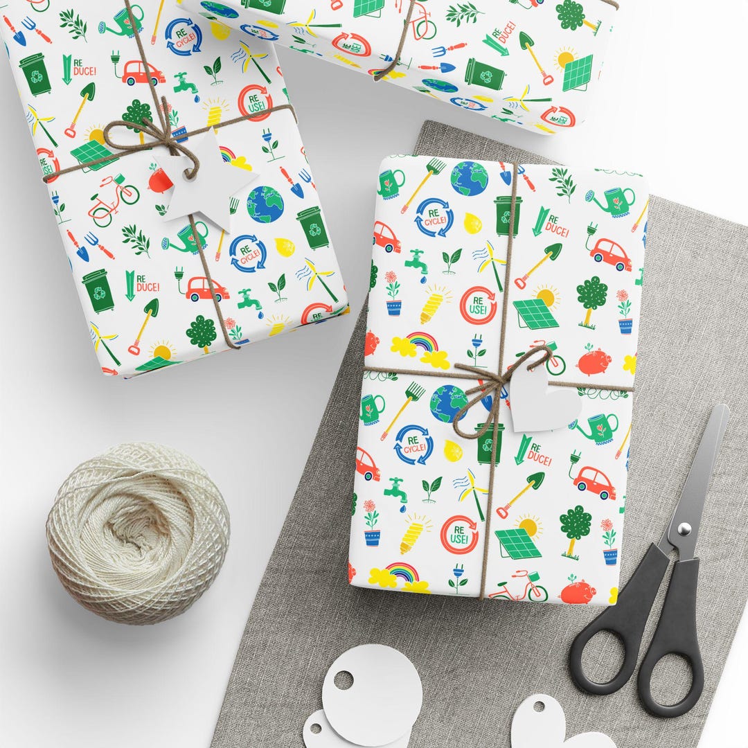 Recycle Wrapping Paper Birthday Ecology Gift Wrap - Etsy
