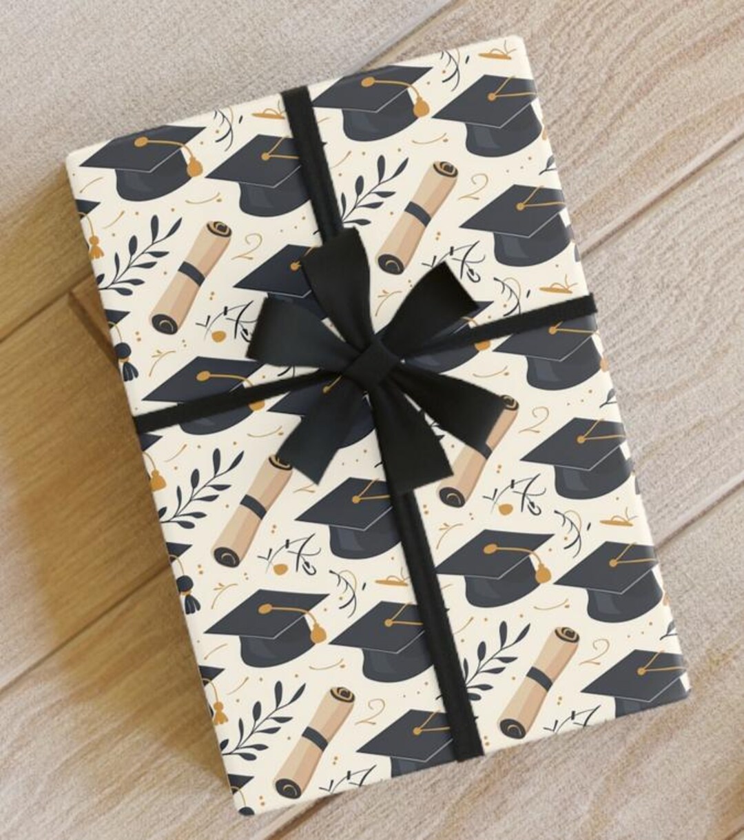Graduation Wrapping Paper, Cap and Diploma Gift Packaging, High School ...