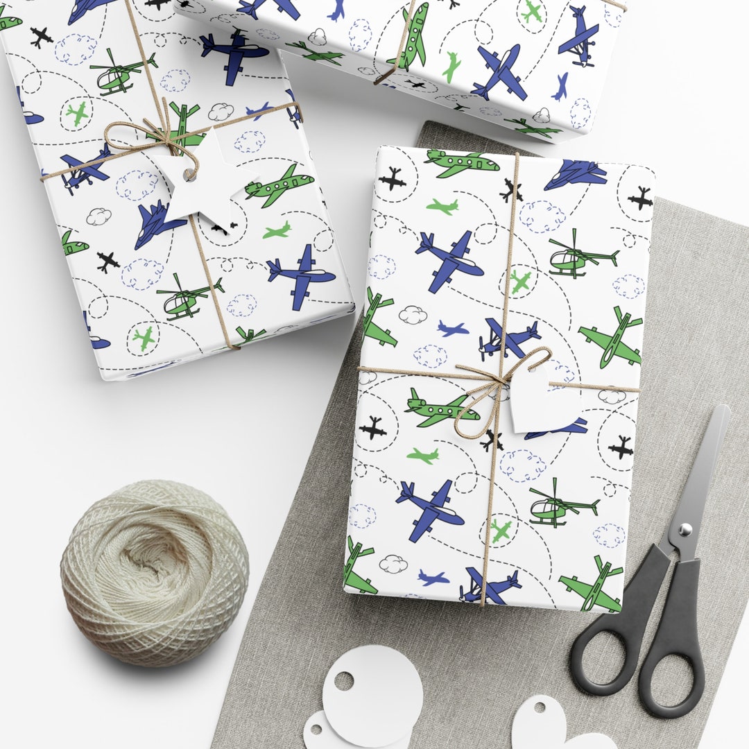 Aircraft Airplane Wrapping Paper Plane Gift Wrap Birthday Party ...