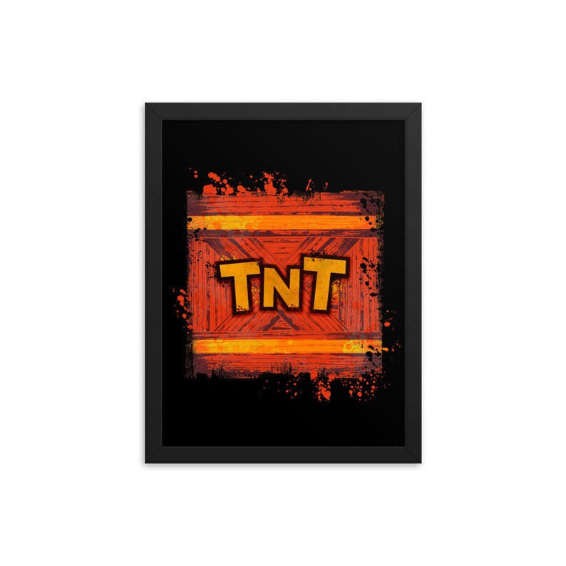 TNT Box explosive Crash Bandicoot Aku Aku Framed poster | Etsy