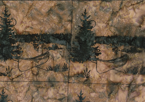 Canoe Lake Canoe Panel Dark Green Northcott Fabrics - Etsy