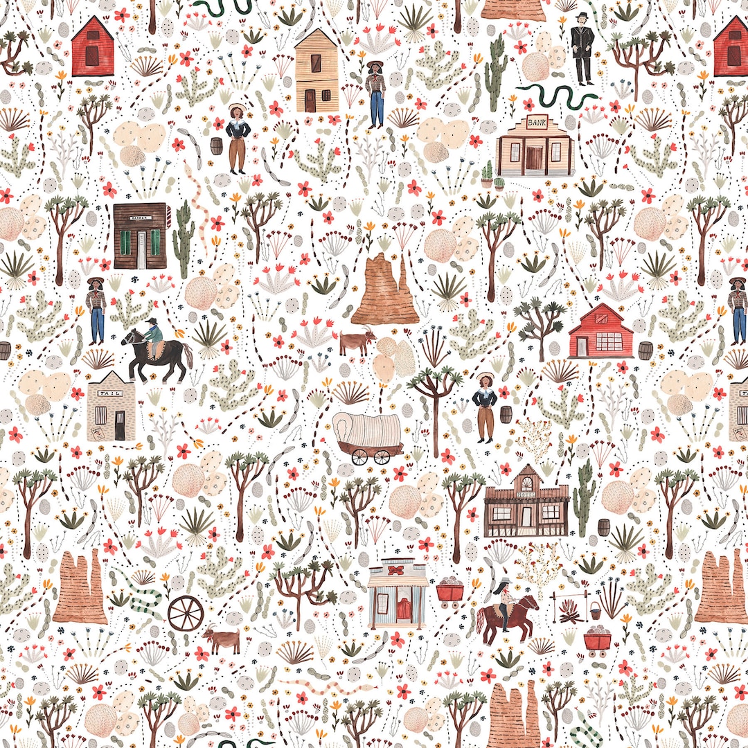 Wild West Town, Figo Fabric - Etsy
