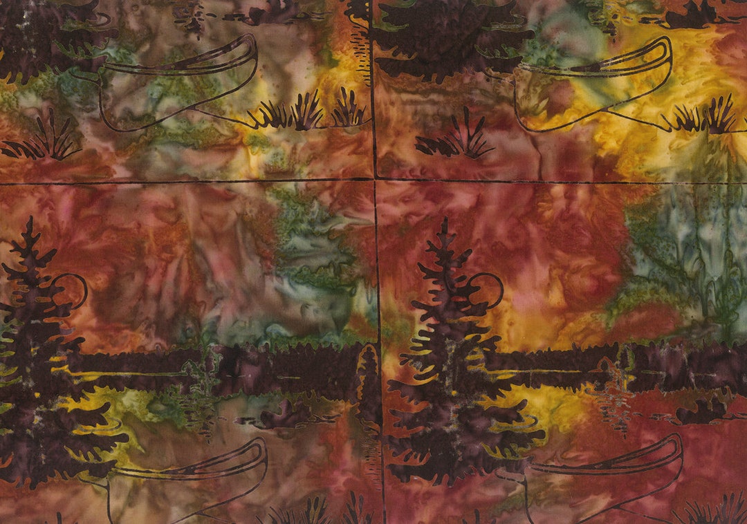 Canoe Lake, Canoe Panel, Sponge Toffee, Northcott Fabrics - Etsy