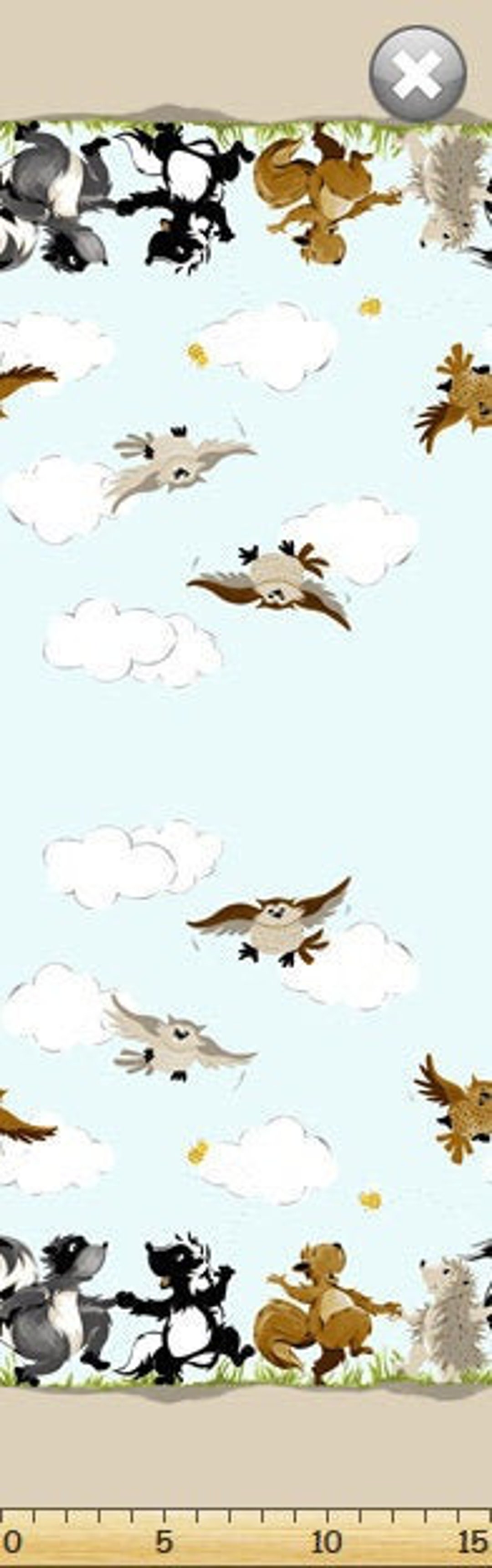 Woodland Friends Border Fabric - Etsy