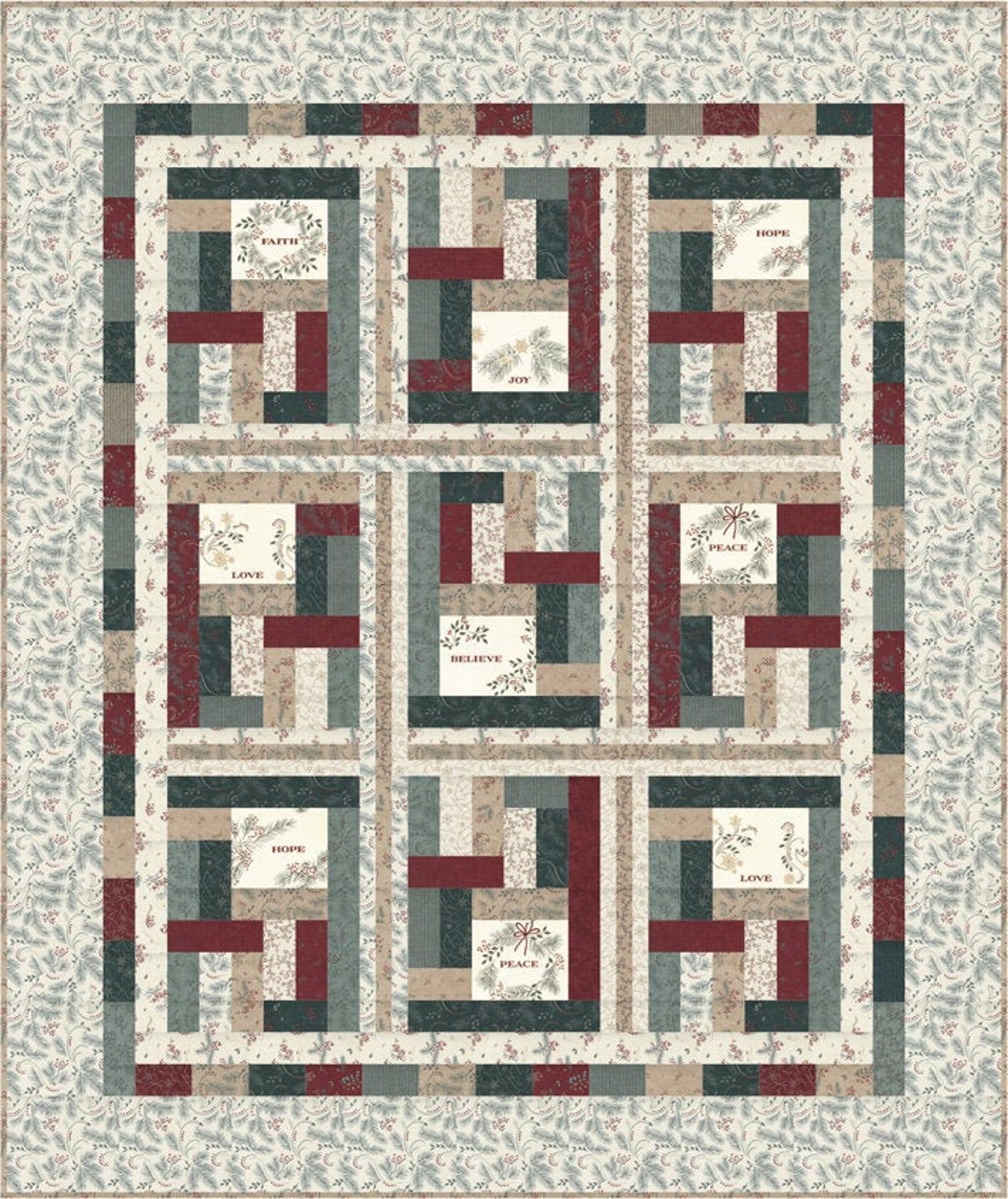 Warm Winter Wishes, Moda Holiday Quilt Kit (I'M A KIT!) || Finishes 62 ...