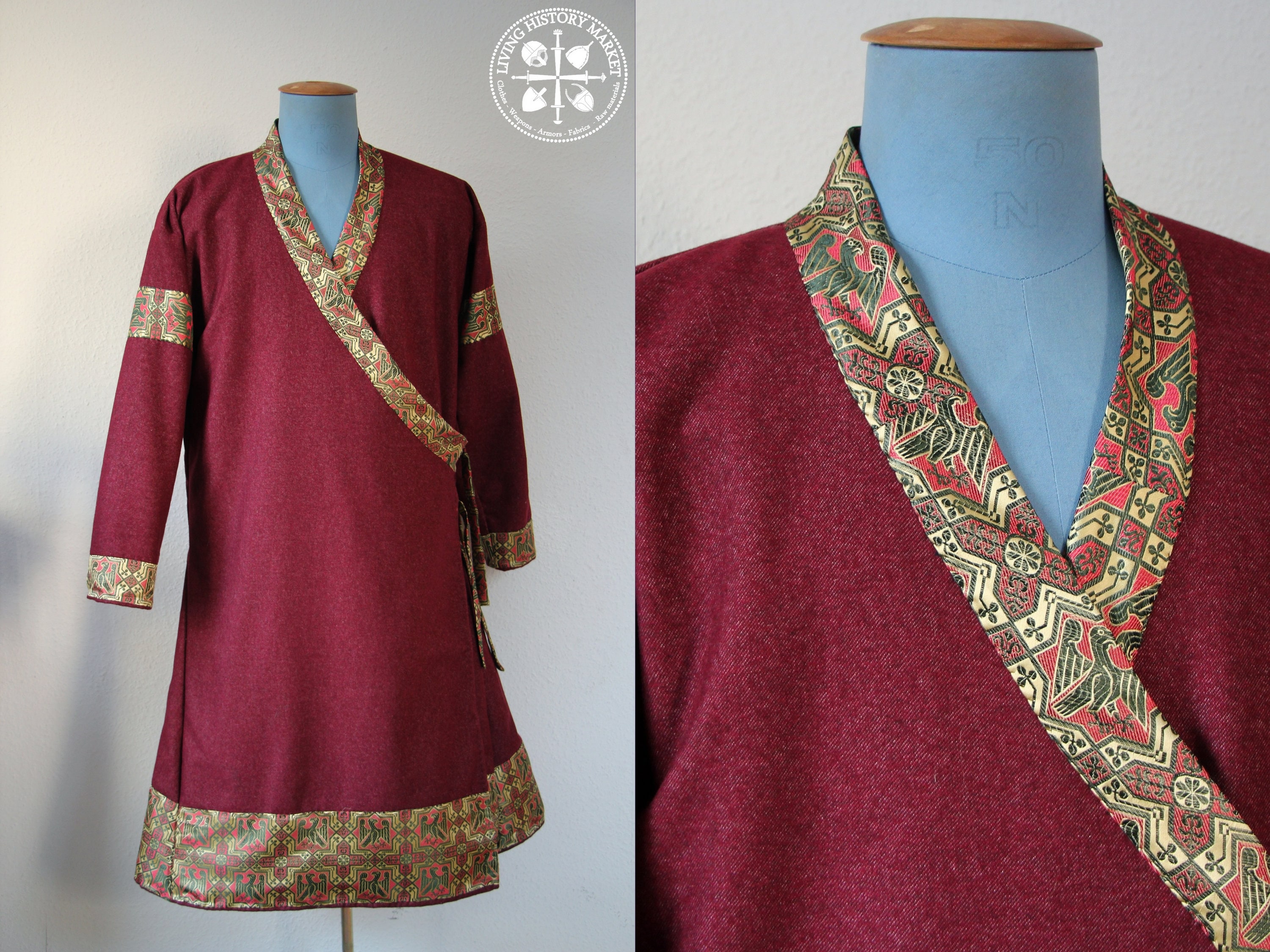 Mongol / Golden-horde / Cuman Caftan With Sil Brocade - for Historical ...