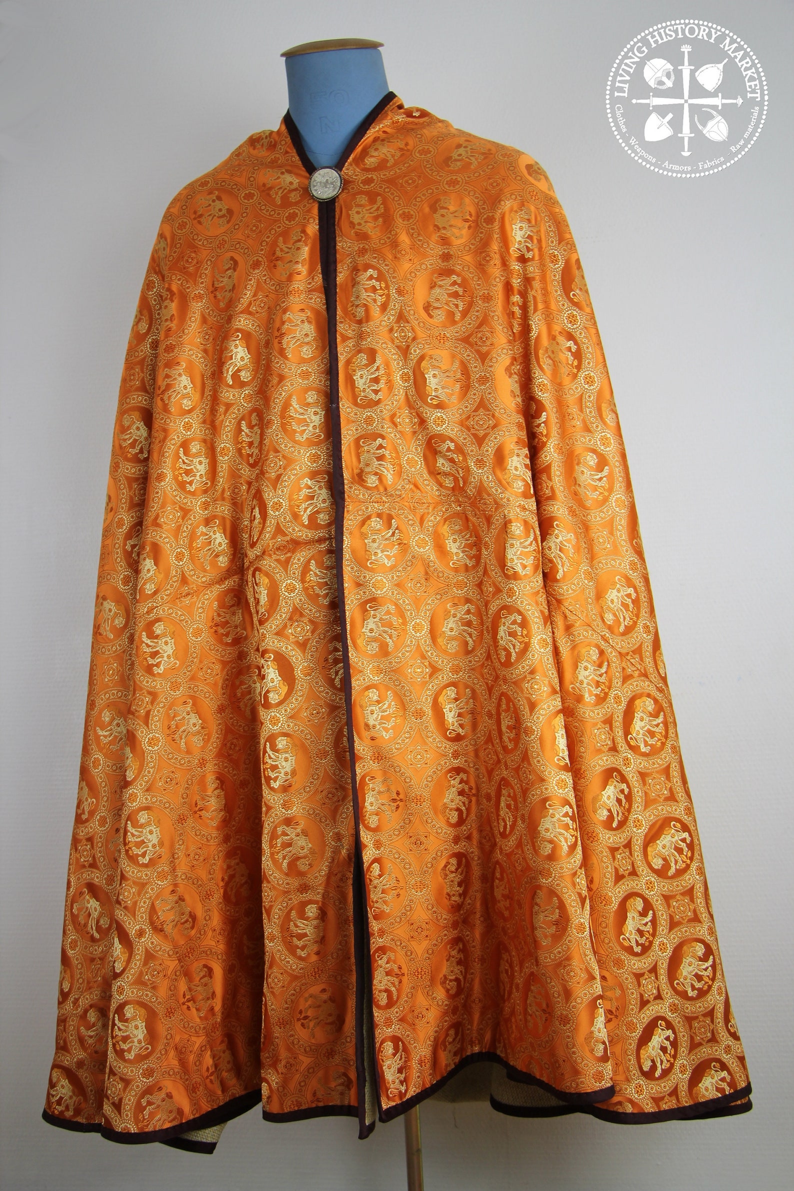 Viking Rus Byzantine Full Silk Brocade Cape half Circle - Etsy