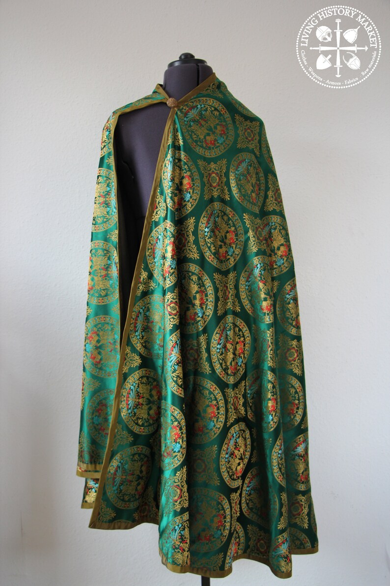 Viking Rus Byzantine Full Silk Brocade Cape half Circle - Etsy