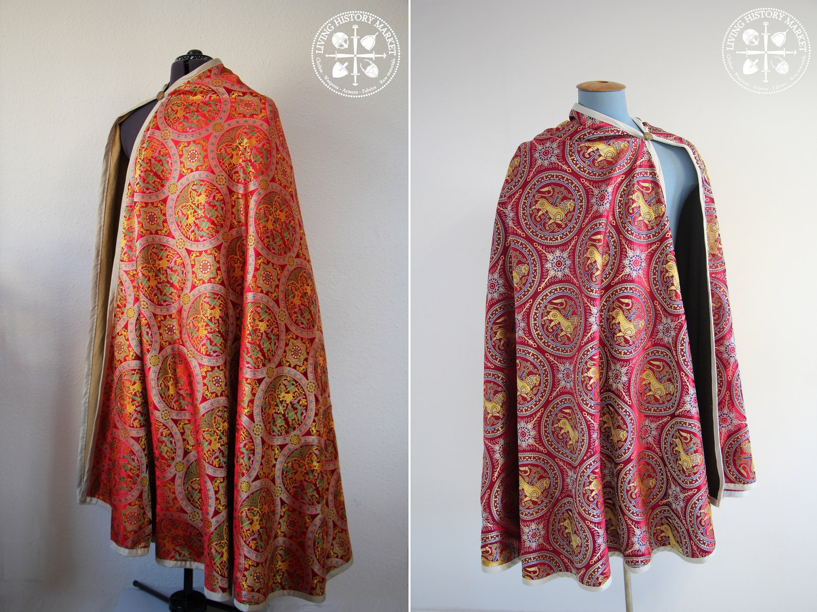 Viking Rus Byzantine Full Silk Brocade Cape half Circle - Etsy