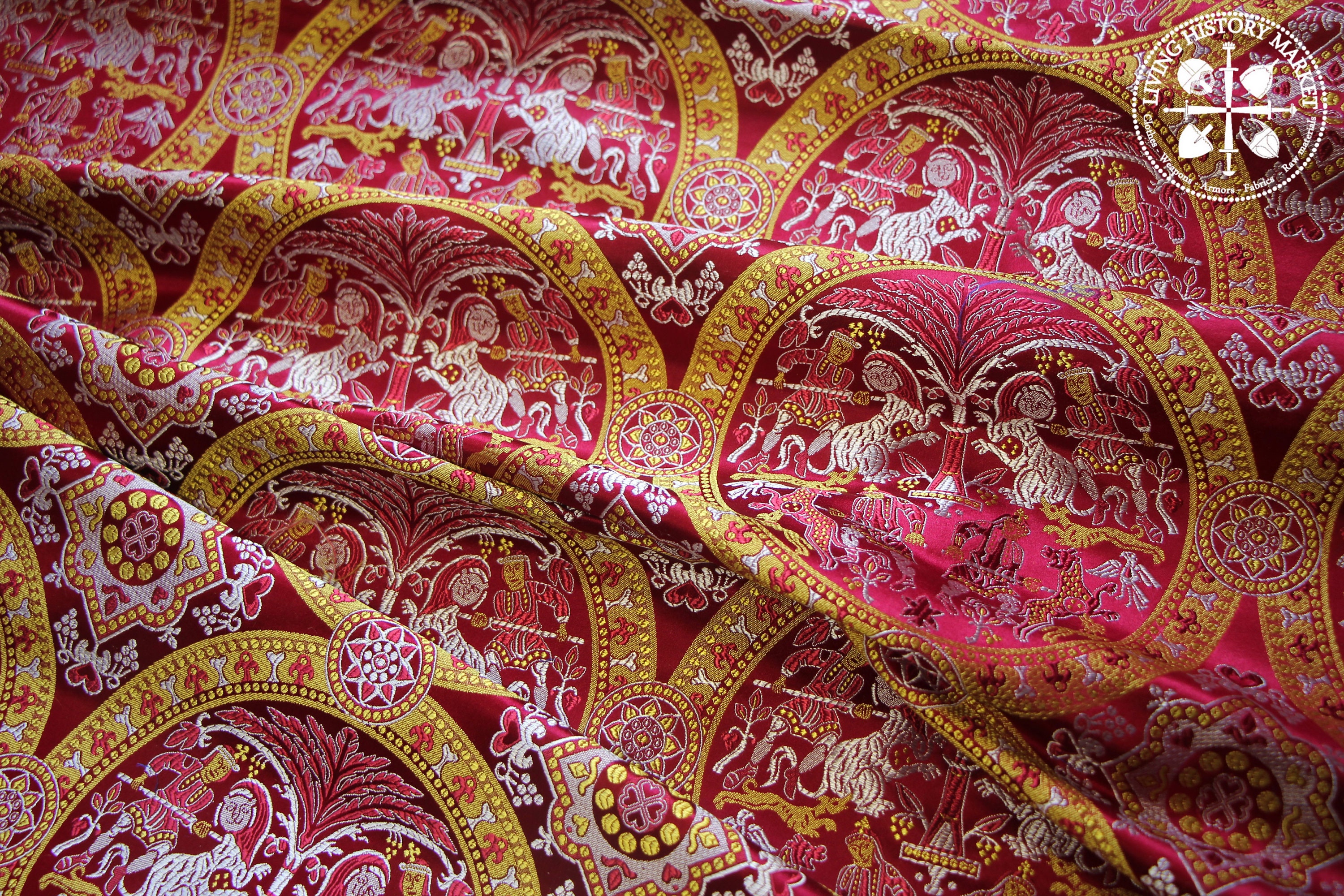 Viking Oseberg Silk Brocade - Byzantine/ Viking / Carolingian - 800 ...