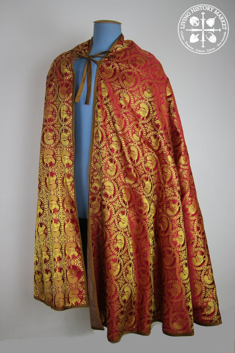 Viking Rus Byzantine Full Silk Brocade Cape half Circle - Etsy