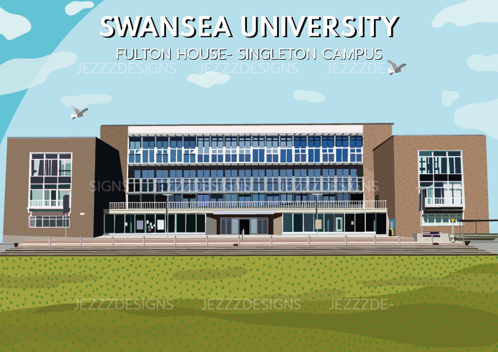 Swansea University Fulton House Singleton Campus - Etsy