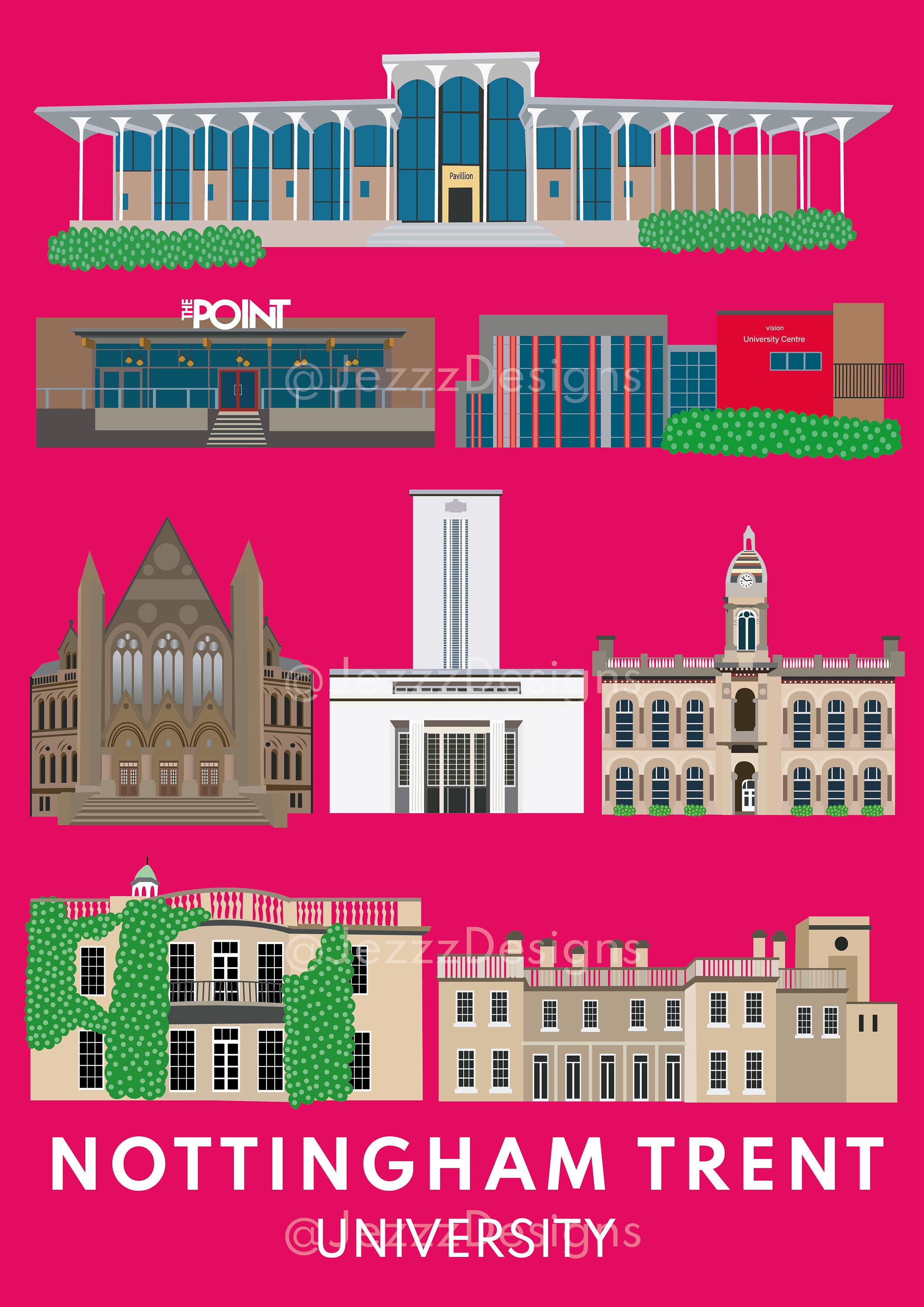 Nottingham Trent University, Collage - Art Print - Etsy