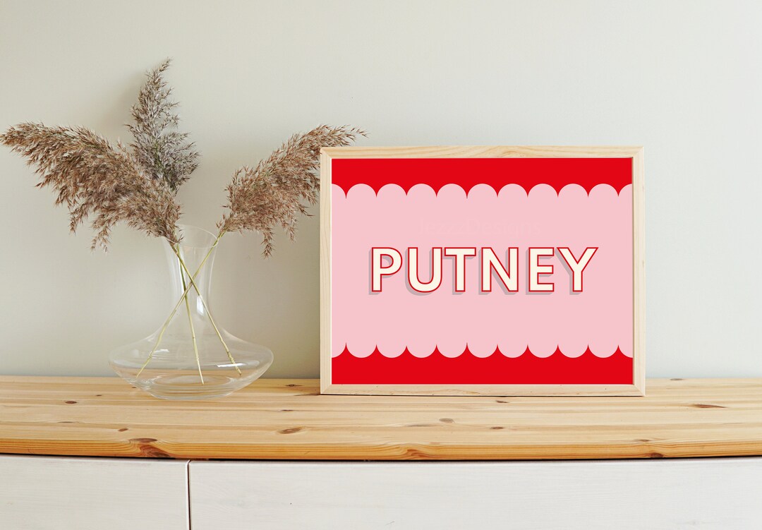 Putney - Scalloped Sign, Art Print - Etsy