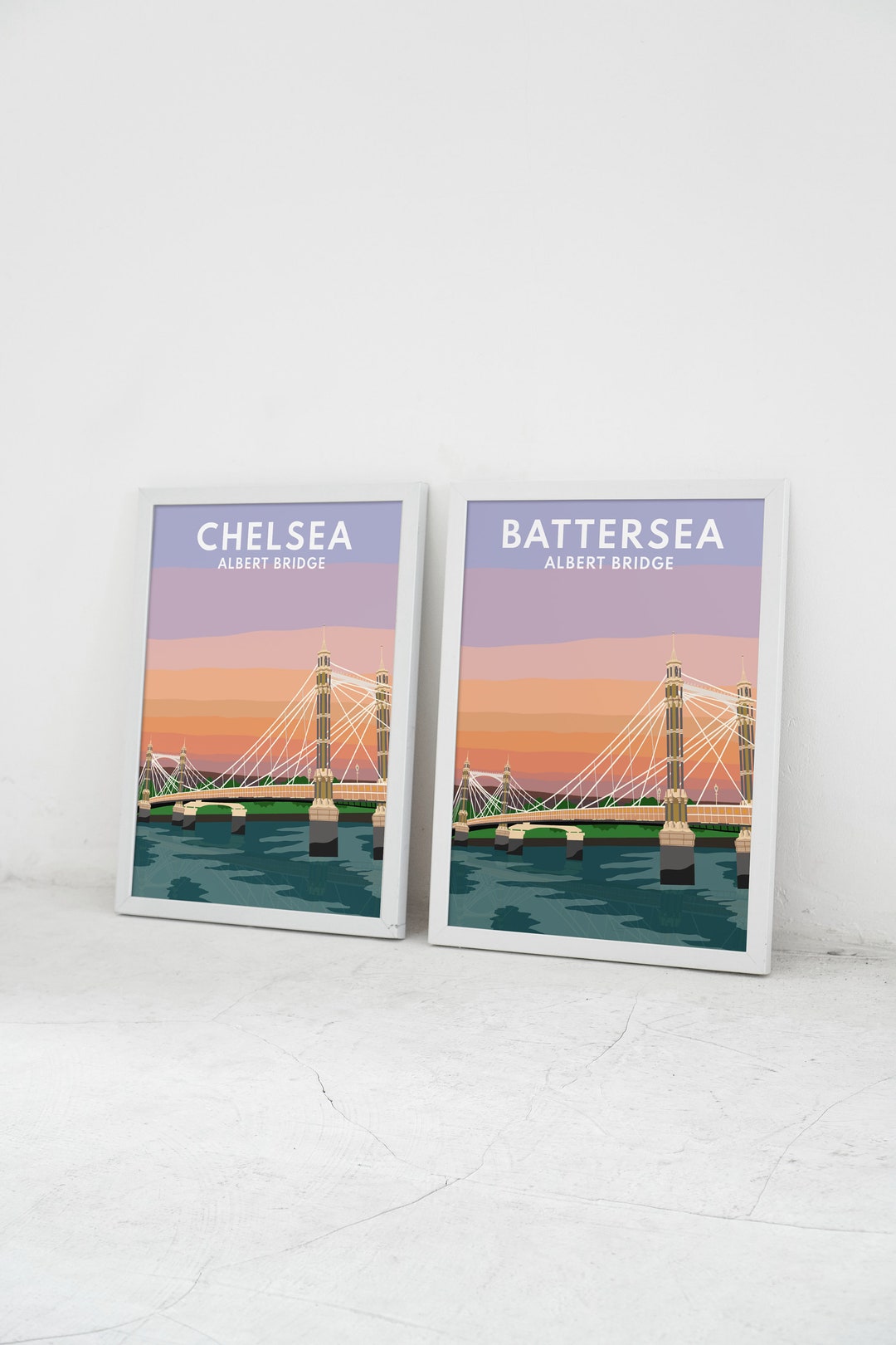 Albert Bridge, Chelsea & Battersea Print - Etsy