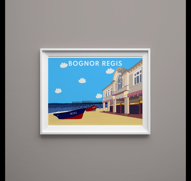 Bognor Regis, Pier, Beach and Arcade - Digital Print - Etsy UK