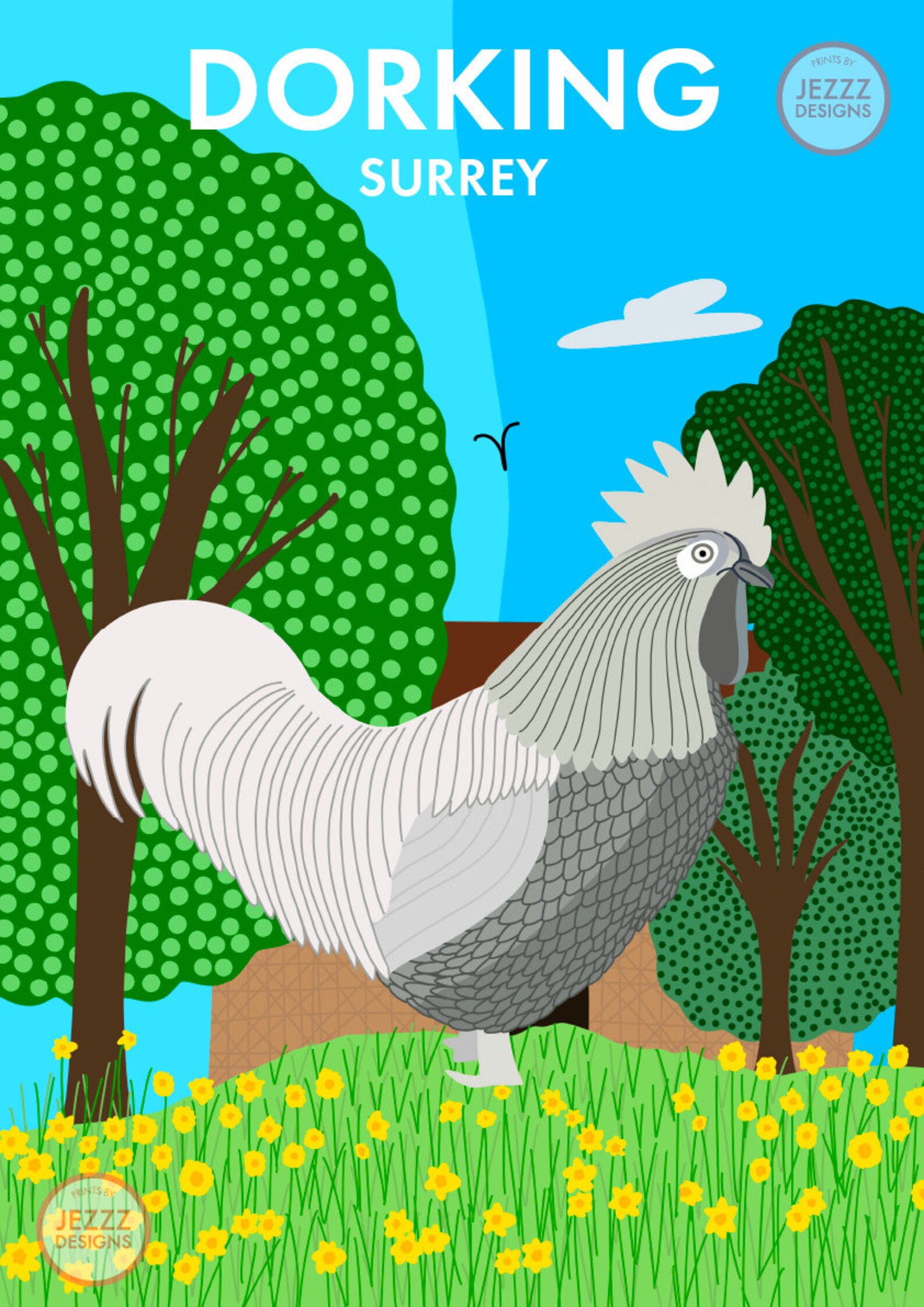 Cockerel Roundabout, Dorking - Digital Art Print - Etsy